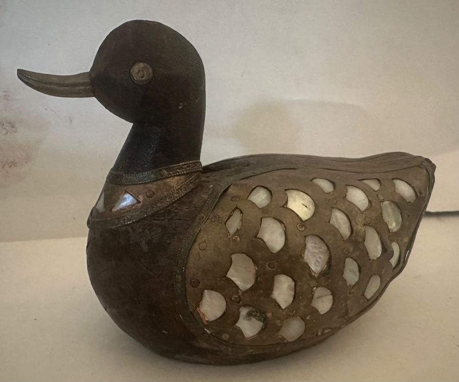 Ente Skulptur aus Holz Eingelegten Permut | Kaufen auf Ricardo
