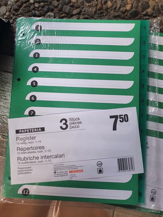 1 Pack 3 x Register 12 teilig für Ordner Ordnerregister | Kaufen auf ...