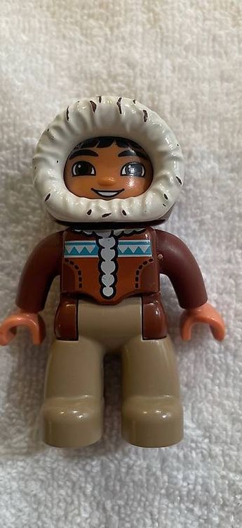 Lego/ Duplo Figur Eskimo Winterjacke Mütze braun beige | Kaufen auf Ricardo