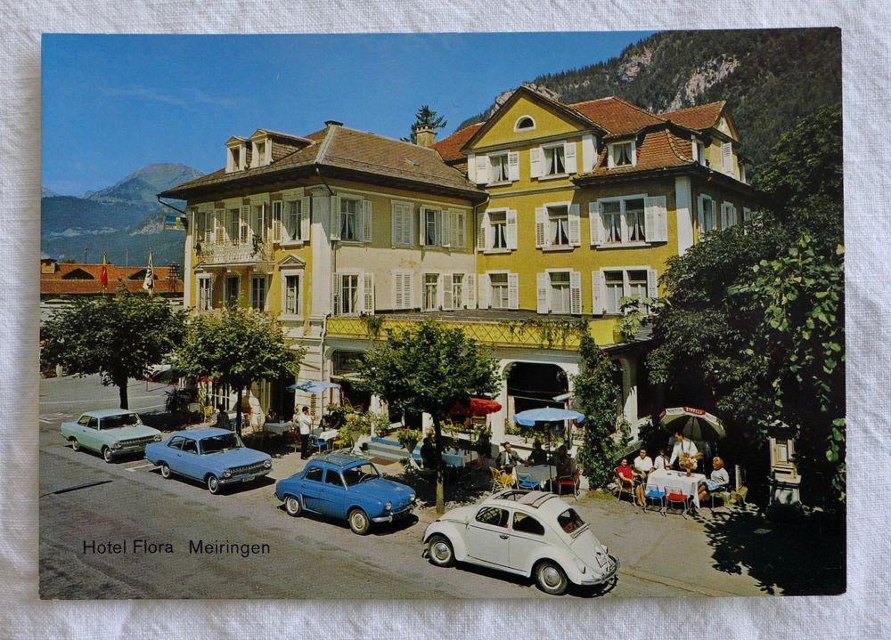 AK MEIRINGEN HASLIBERG BE, Hotel FLORA, belebt, Oldtimer, VW (Gebraucht) in Wallisellen für CHF ...