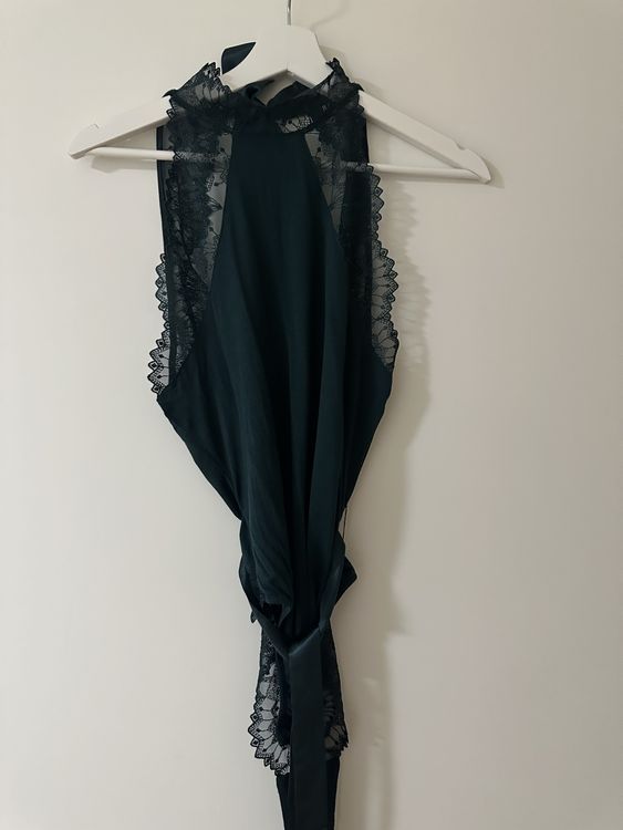 Edler Beldona Body mit Spitze, Grün ungetragen - Grösse S (Neu (gemäss ...