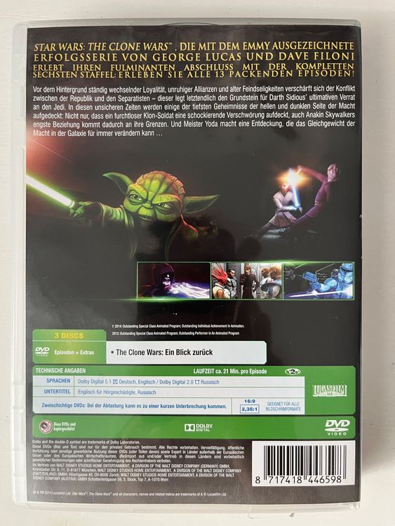 Star Wars - The Clone Wars, die komplette Staffel 6 DVD 📀 | Kaufen auf Ricardo