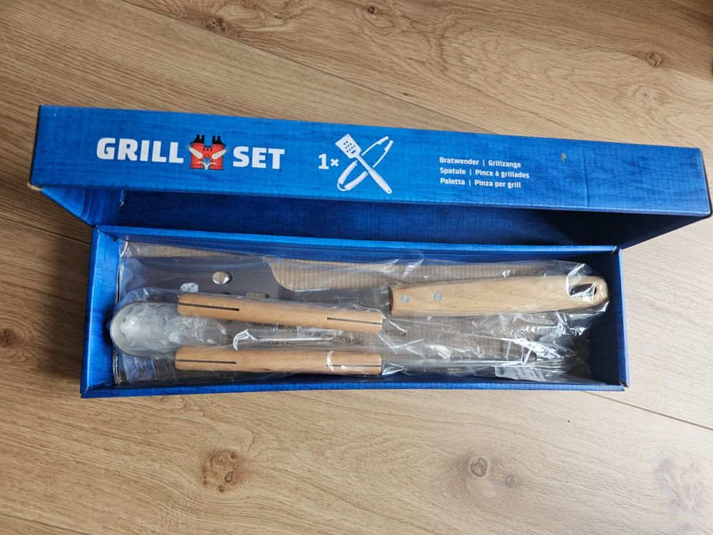 Très beau Set Feldschlossen pour grillades en Inox/Bois. (Neu und ...
