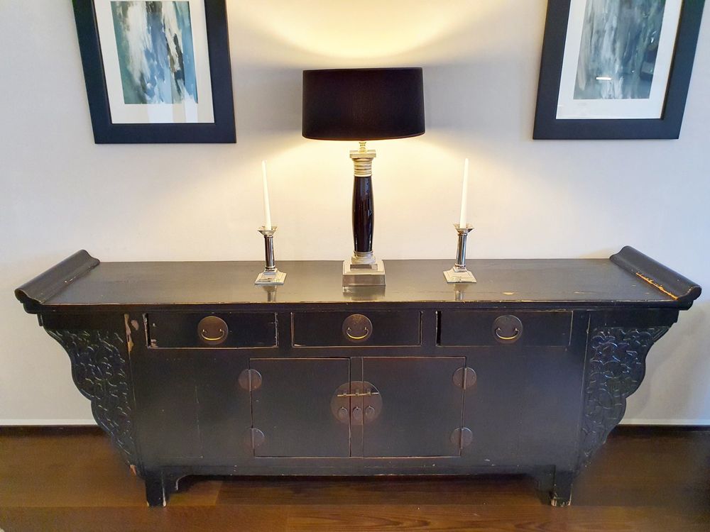 Antikes Sideboard China schwarz Schrank Kommode Vintage M... (Gebraucht ...