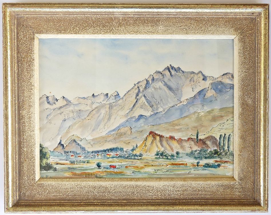 Moderne Komposition Berglandschaft monogrammiert! | Kaufen auf Ricardo