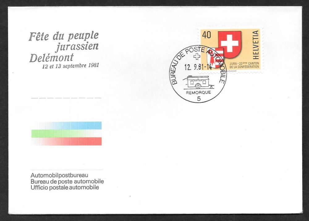 Sonderbrief A. 1381 Fête du peuple Jurassien Delémont 1981 (Neu (gemäss Beschreibung)) in Olten ...