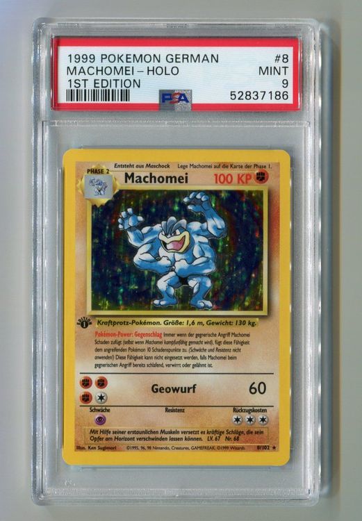 PSA 9 Machomei Holo Basis Set 1.Edition 8/102 | Kaufen auf Ricardo