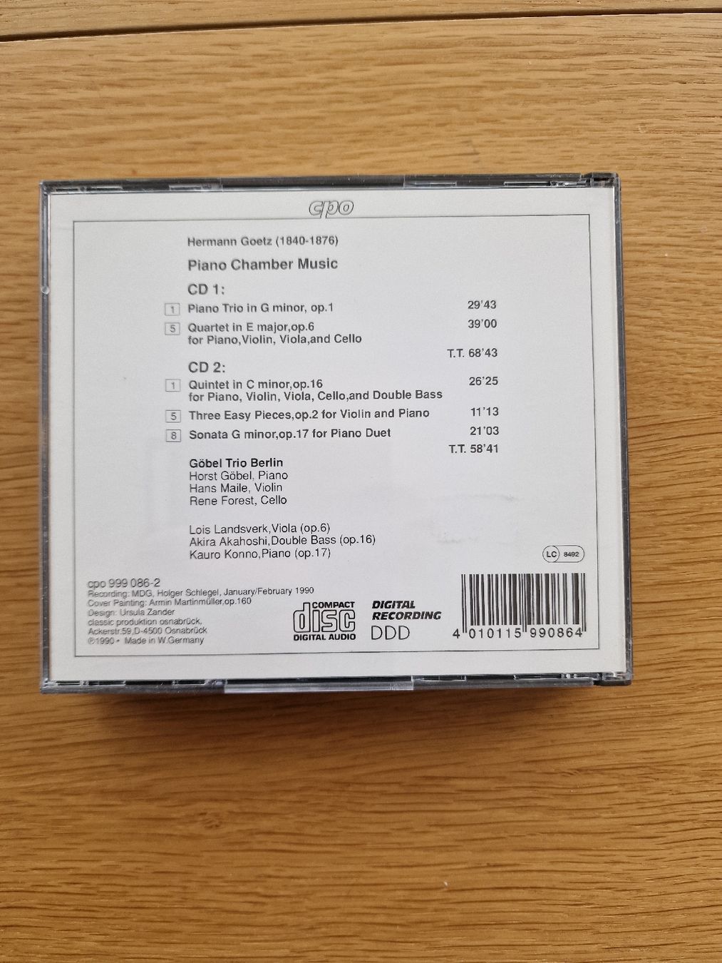 CD-Box Hermann Goetz - Piano Chamber Music - 2CDs (Gebraucht) in Aesch ...
