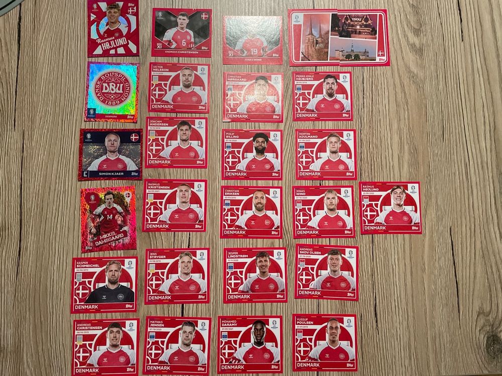 TOPPS EURO 24 DÄNEMARK, Kader KOMPLETT, PTW, 26/27 / DEN (Neu (gemäss ...