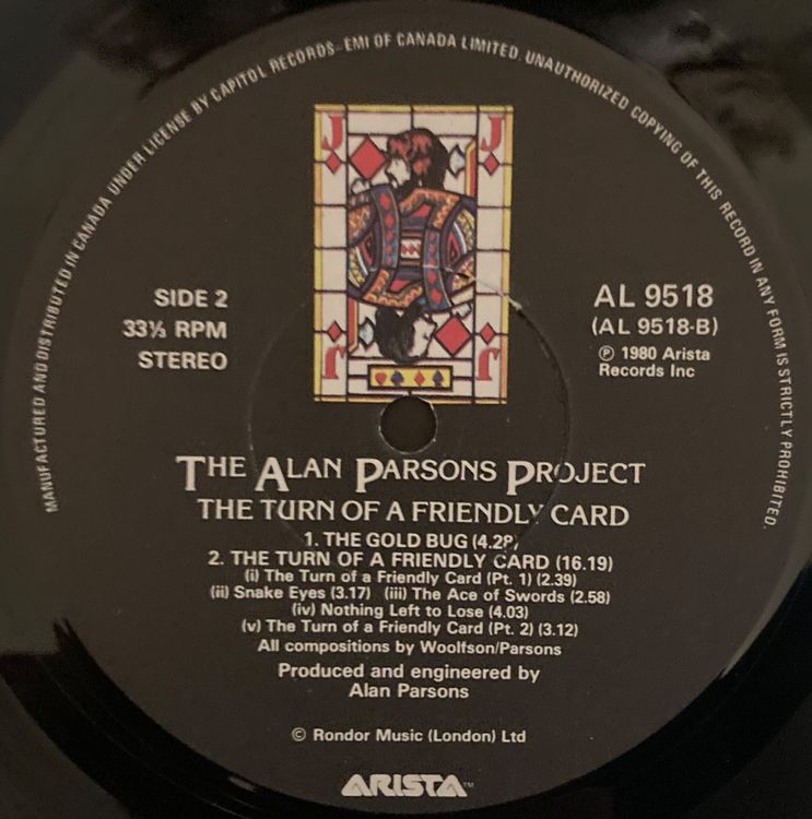 The Alan Parsons Project - The Turn of a friendly Card LP | Kaufen auf ...