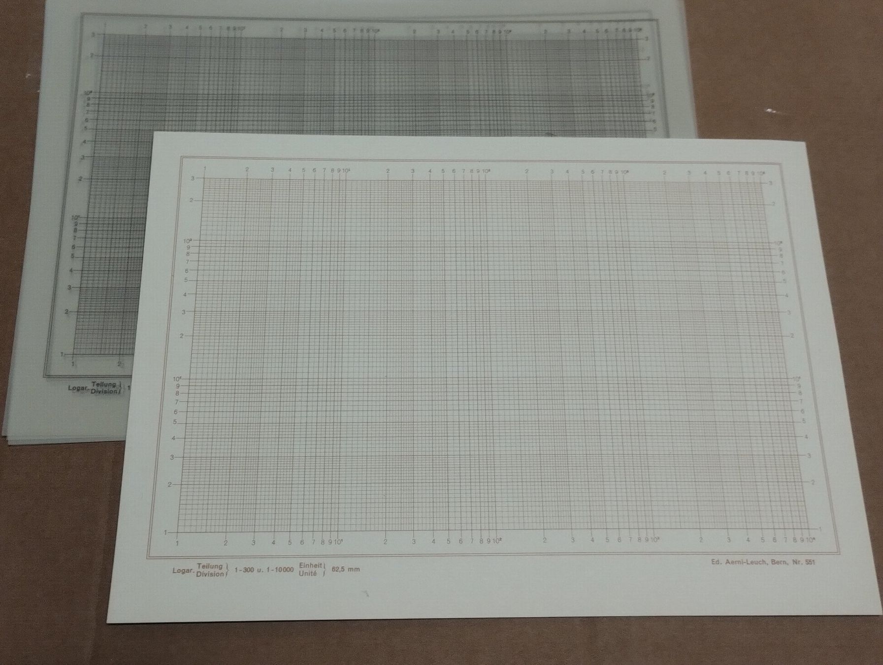 Logarithmenpapier (Einfach & Doppelt logarithmisch) Vintage (Neu ...