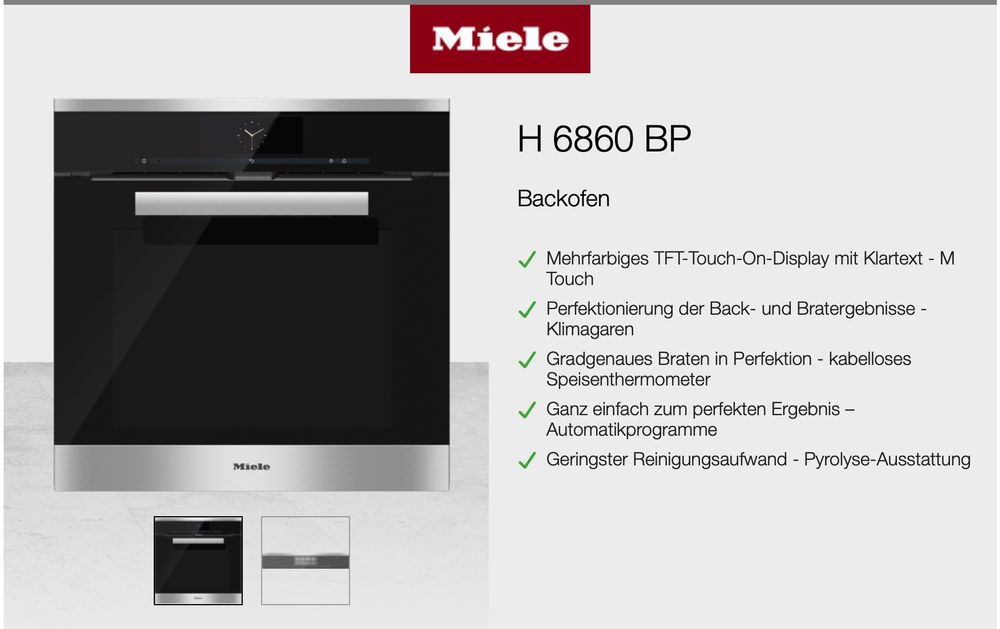 (Neuwertig) Miele Backofen H6860-60 BP (noch nie in Betrieb) | Kaufen ...