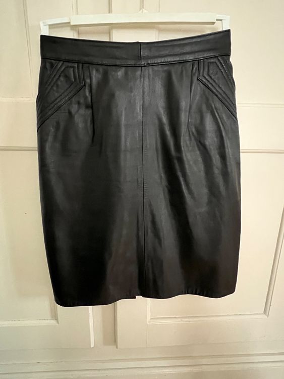 Leder Rock Jupe schwarz weiches Nappaleder Gr 42 | Kaufen auf Ricardo