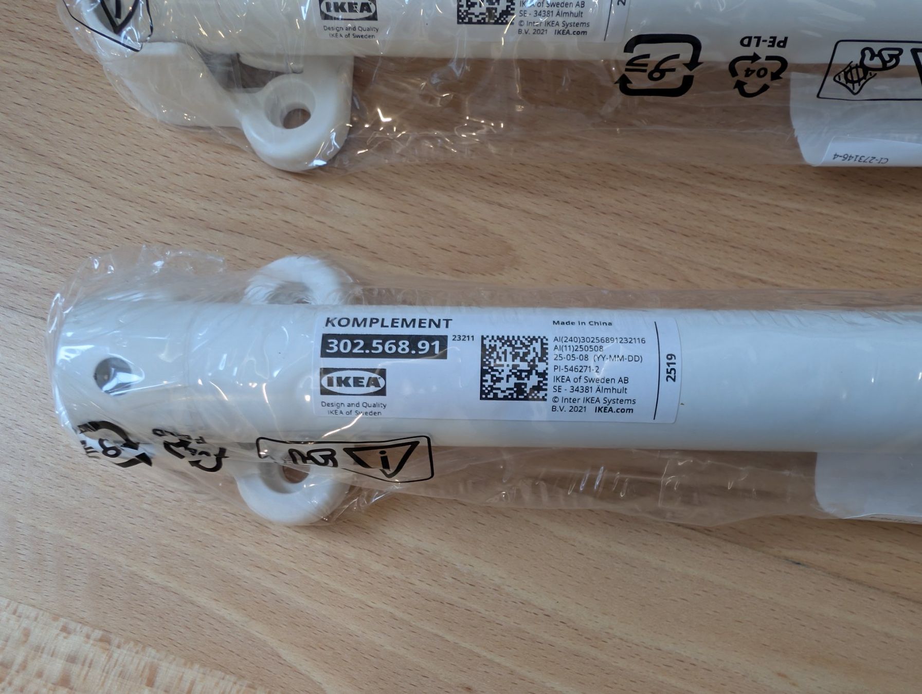 IKEA KOMPLEMENT Kleiderstange, weiß, 100 cm, 302.568.91 (Neu und originalverpackt) in ...