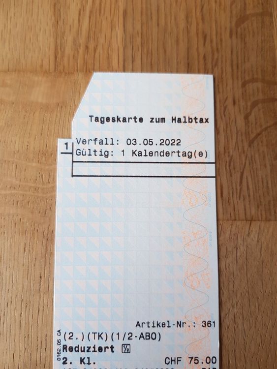 1x Tageskarte zum Halbtax SBB (Neu (gemäss Beschreibung)) in St. Gallen ...