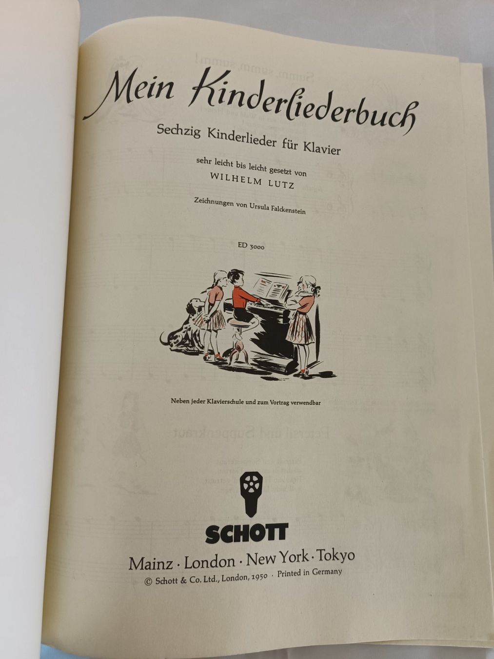 Noten Mein Kinderliederbuch: Wilhelm Lutz, Klavier Schott (Gebraucht ...