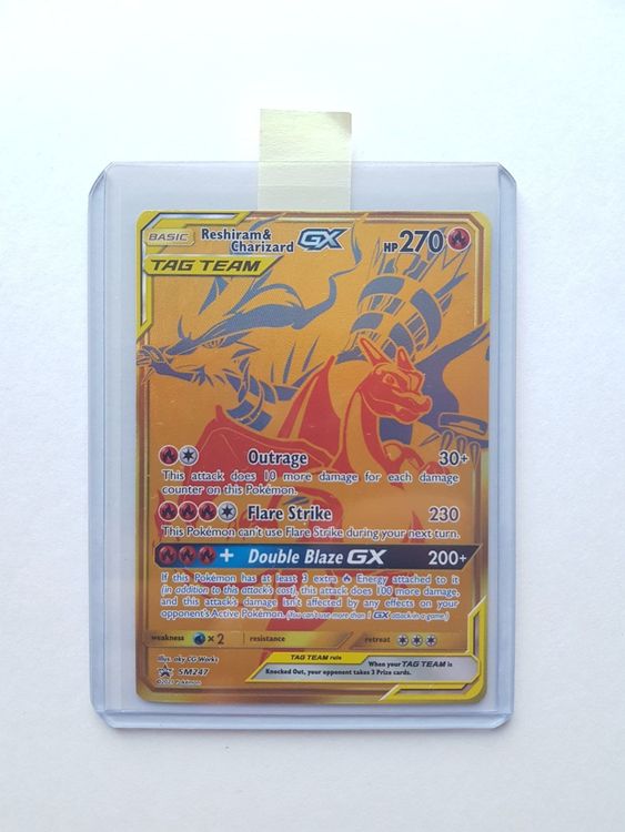 Pokémon Reshiram & Charizard Tag Team GX Gold Promo SM247 (Neu (gemäss ...