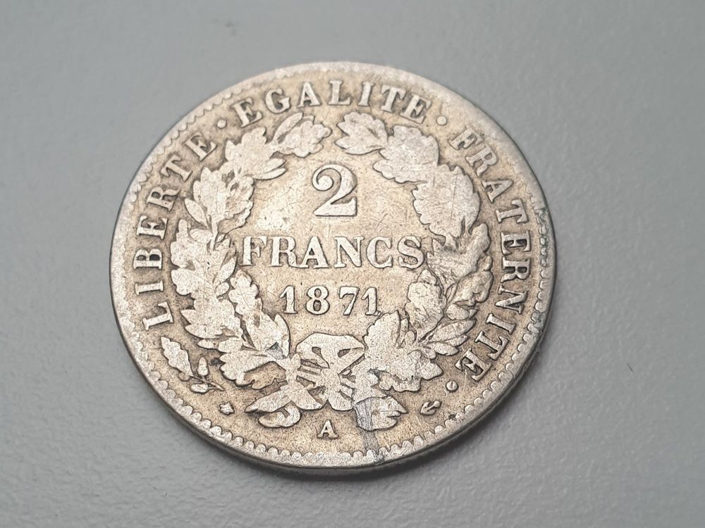 🇫🇷 France 2 Francs 1871 Ceres A Silver .835 ~10g (Gebraucht) in Pully ...