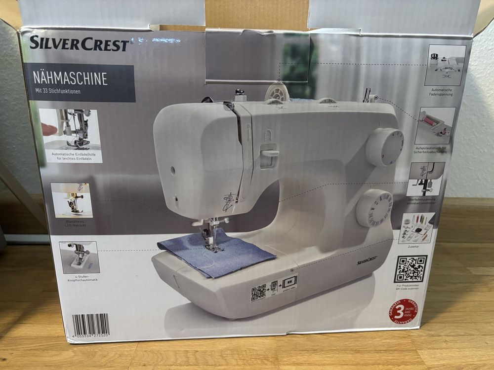 Silvercrest Nähmaschine, neuwertig, mit Zubehör! (Neu (gemäss ...