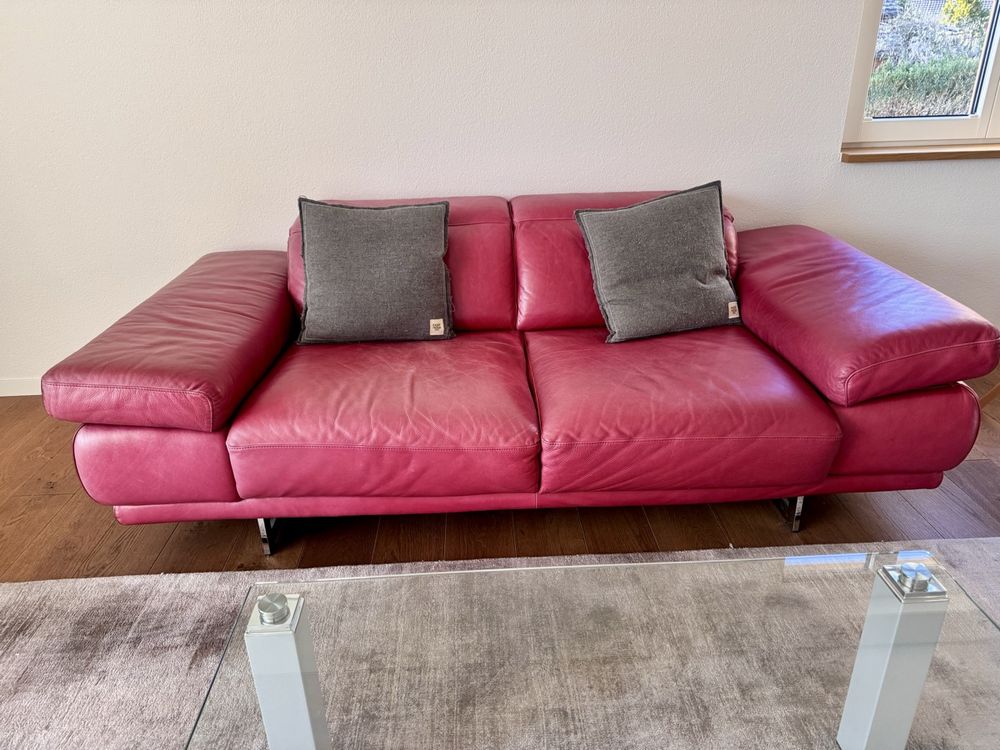 Natuzzi Sofa, Preludio, Leder rot (Gebraucht) in Rothrist für CHF 20 – nur Abholung auf Ricardo ...