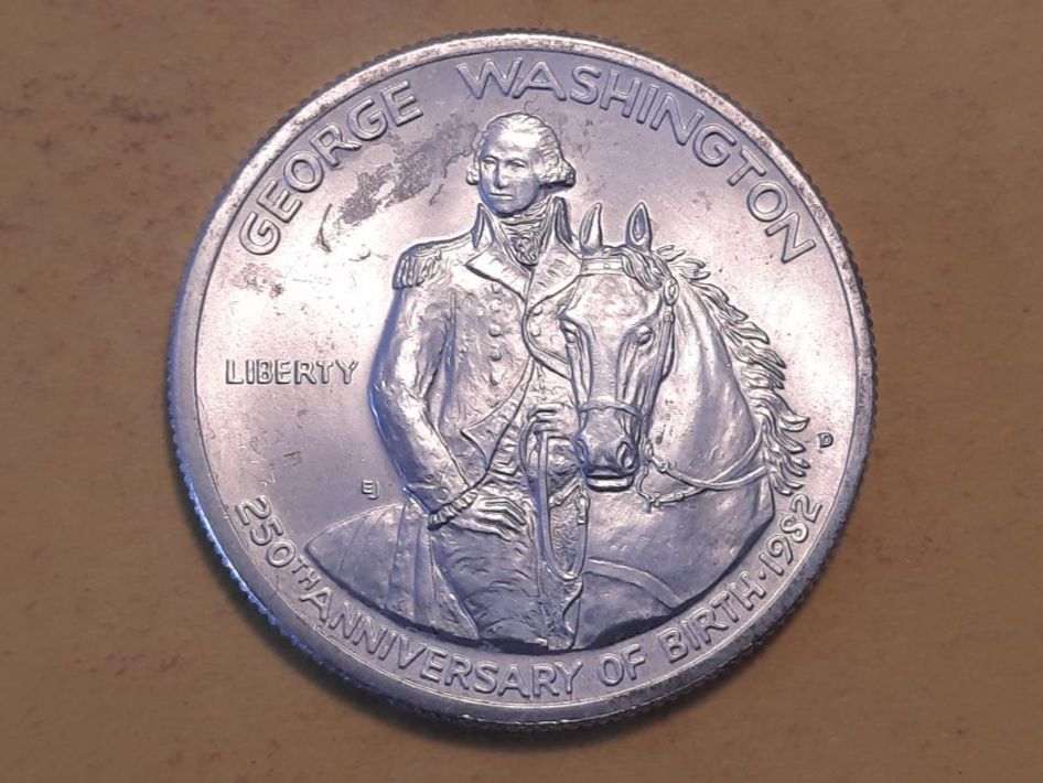 USA Half Dollar George Washington 1982 D Silber Gedenkmünze (Gebraucht ...