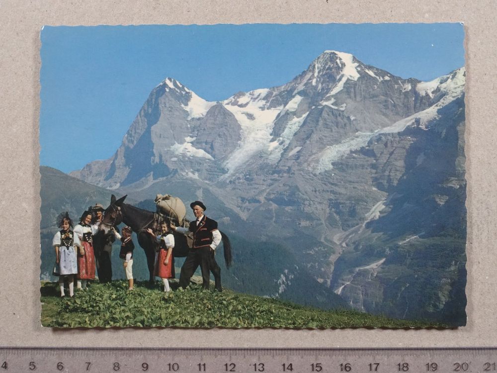 Eiger, Mönch, Tracht, belebt, Maultier, Trachtenfamilie (Gebraucht) in Lenzburg für CHF 2 – mit ...
