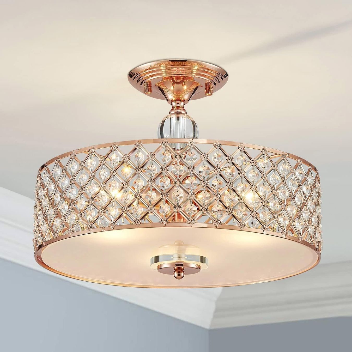 Elegantes Deckenlampe Kristall Modern Bilder