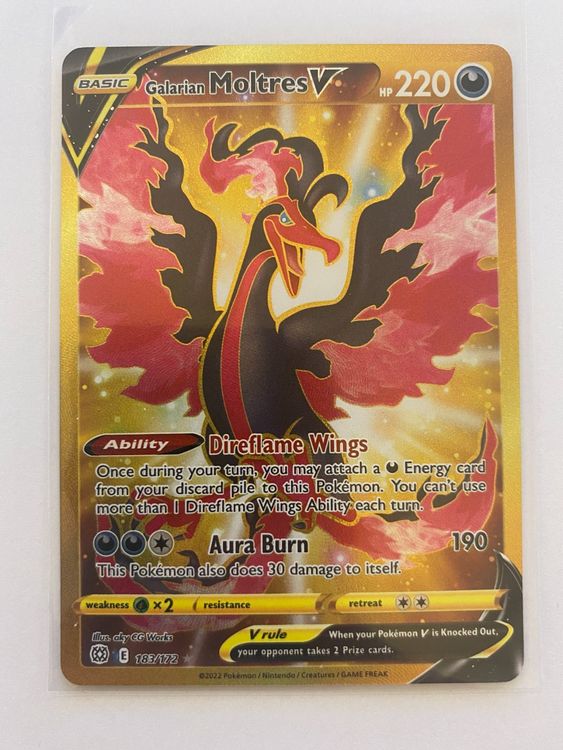 Pokemon Galarian Moltres V 183/172 Brilliant Stars EN (Neu (gemäss ...