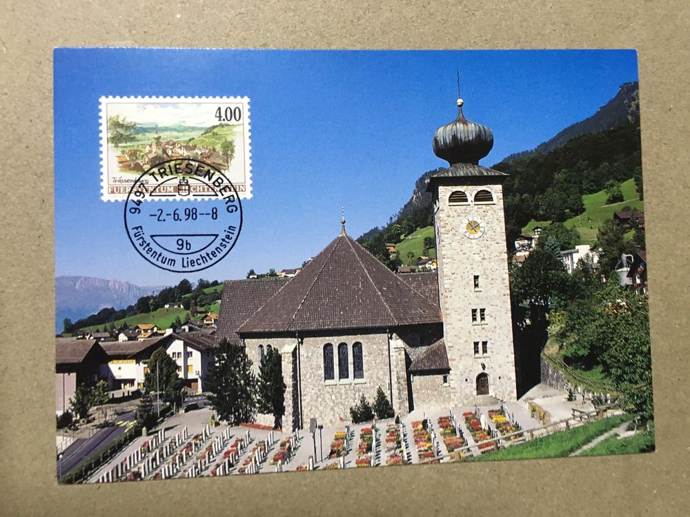 AK Liechtenstein Sonderkarte Stempel Triesenberg 1998 (Gebraucht) in Küttigen für CHF 1 – mit ...