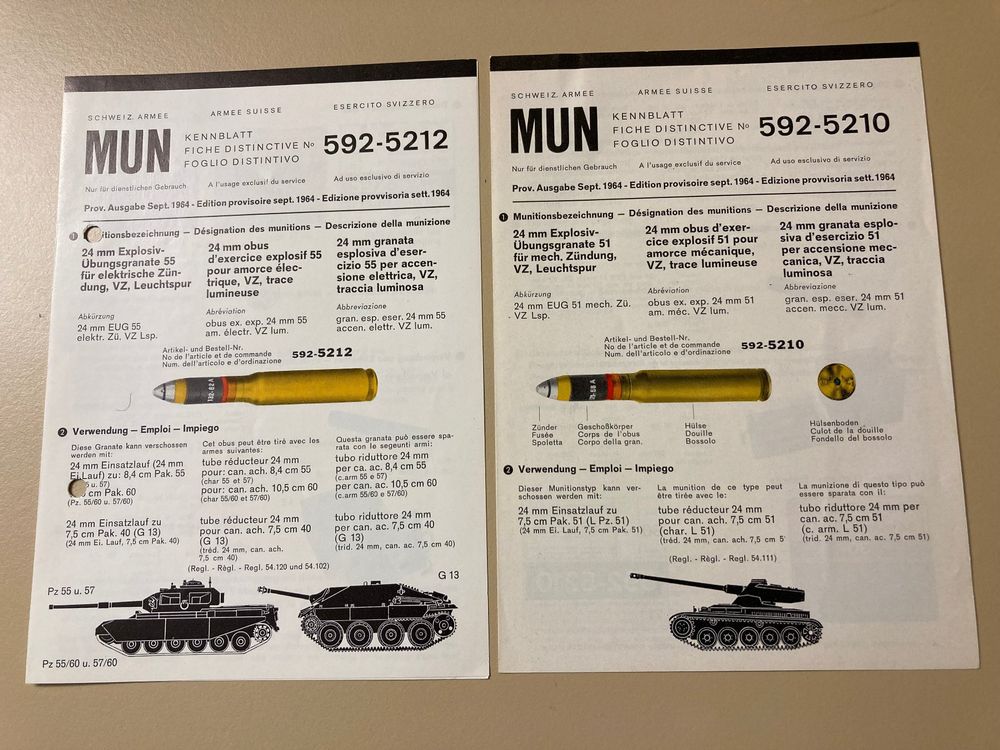 2 MUN Kennblätter: 24mm EUG für Panzer AMX - Centurion - G13 | Kaufen ...