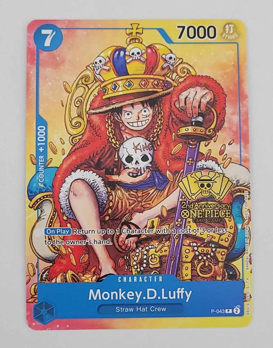 One Piece TCG - Monkey D. Luffy P-043 - Promo Rare (Neu (gemäss ...