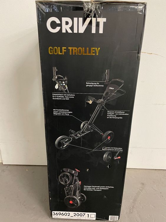 CRIVIT® Golf Trolley, 3-Rad-Konstruktion (Neu (gemäss Beschreibung)) in ...