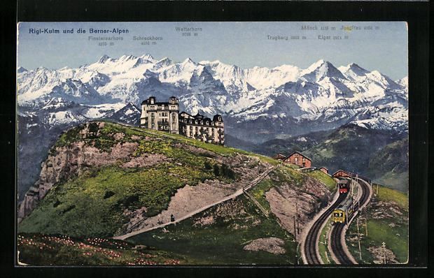 AK Rigi-Kulm, Blick auf die Berner Alpen (Antik) in Berlin für CHF 6 – mit Lieferung auf Ricardo ...