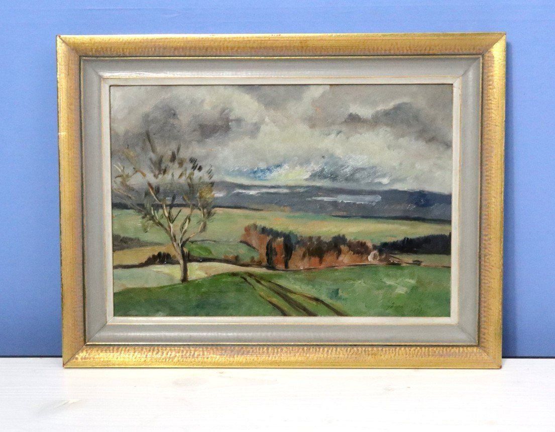 Joseph Perrachon, kleines Landschaftsgemälde Oel auf Platte (Gebraucht) in Zug für CHF 15 – mit ...