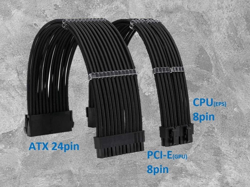 Kabel-Kit für Netzteil ATX 24pin, PCI-E 8pin, CPU 8pin (Neu (gemäss ...