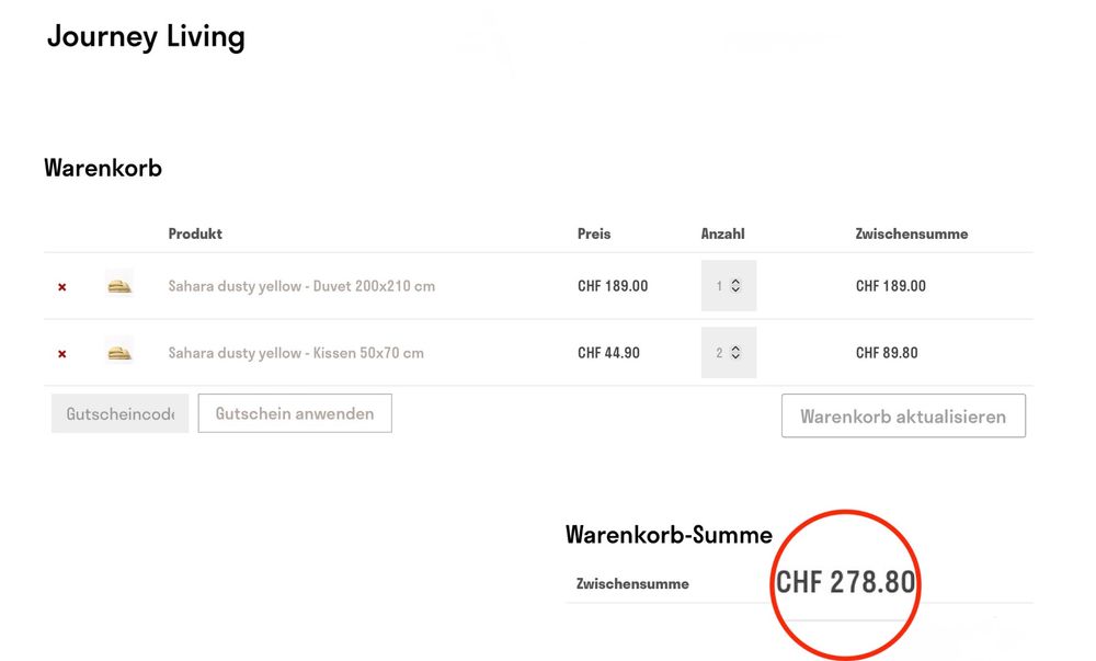 Journey Living Sahara Bettwäsche 200 x 210 und 50 x 70 (2x) (Gebraucht ...