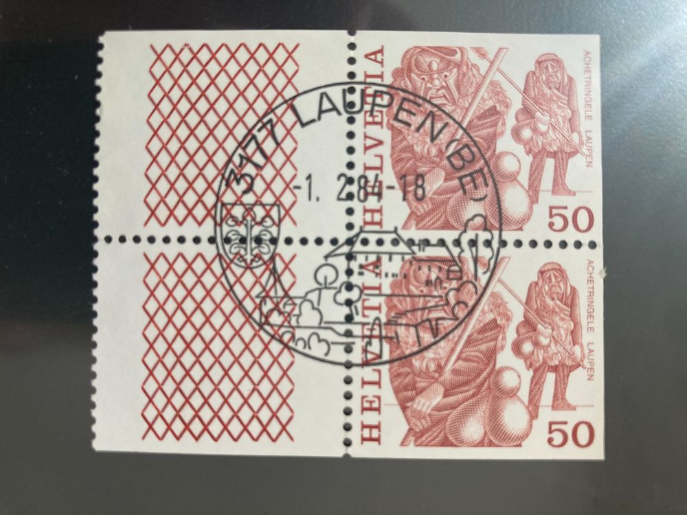 Schweiz 1984 MH-Blatt2 Achetringele 1.Tag-Ortsstempel Laupen (Gebraucht) in Liestal für CHF 1.5 ...