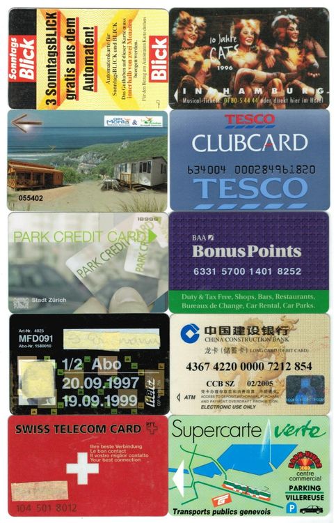 10 Karten für verschiedene Zwecke zum Sammeln (Gebraucht) in Zürich für ...