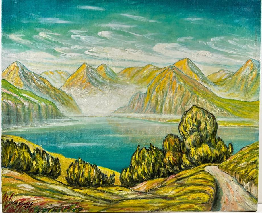 Berglandschaft Gemälde Signiert. (Gebraucht) in Neuhausen am Rheinfall für CHF 5 – mit Lieferung ...