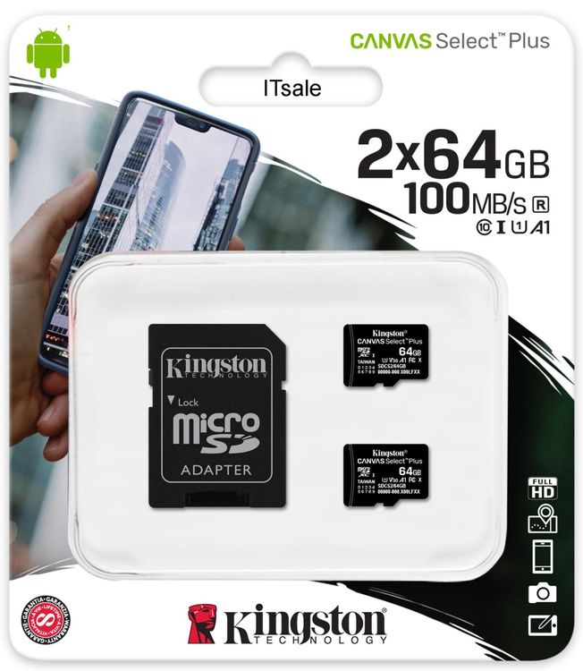 Kingston MicroSD 2x64GB CANVAS Select Plus | Kaufen auf Ricardo