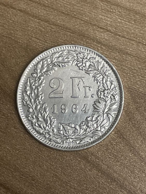 2 Franken Schweiz Silber 1964 Top (Gebraucht) in Schlossrued für CHF 6 – mit Lieferung auf ...