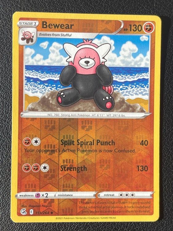 Bewear 151/264 Reverse Holo Pokémon Fusion Strike (Neu (gemäss Beschreibung)) in Uster für CHF 0 ...