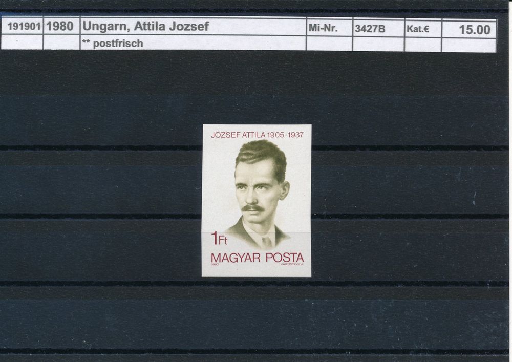 1980 Ungarn, Attila Jozsef, ungezähnt | Kaufen auf Ricardo