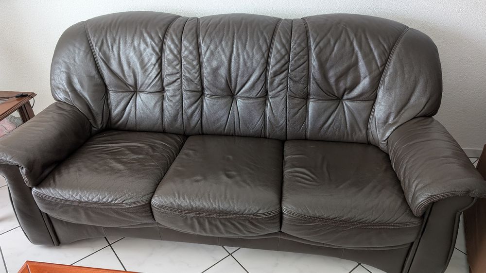Ledersofa 3er und 2er kombination | Kaufen auf Ricardo