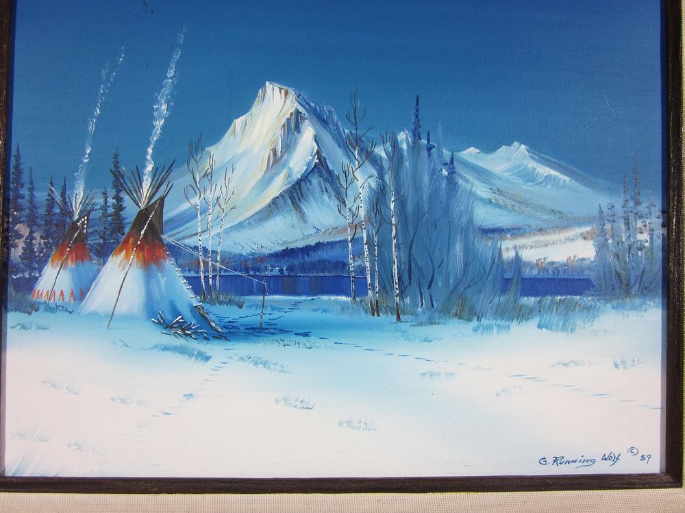 Original Bild „Tipi im Winter“ von Gale Running Wolf Sr. (Gebraucht) in ...
