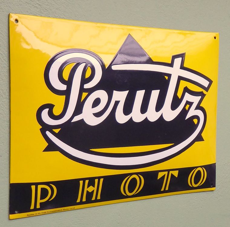 schönes altes original PERUTZ PHOTO FILM Reklame Emailschild | Kaufen ...