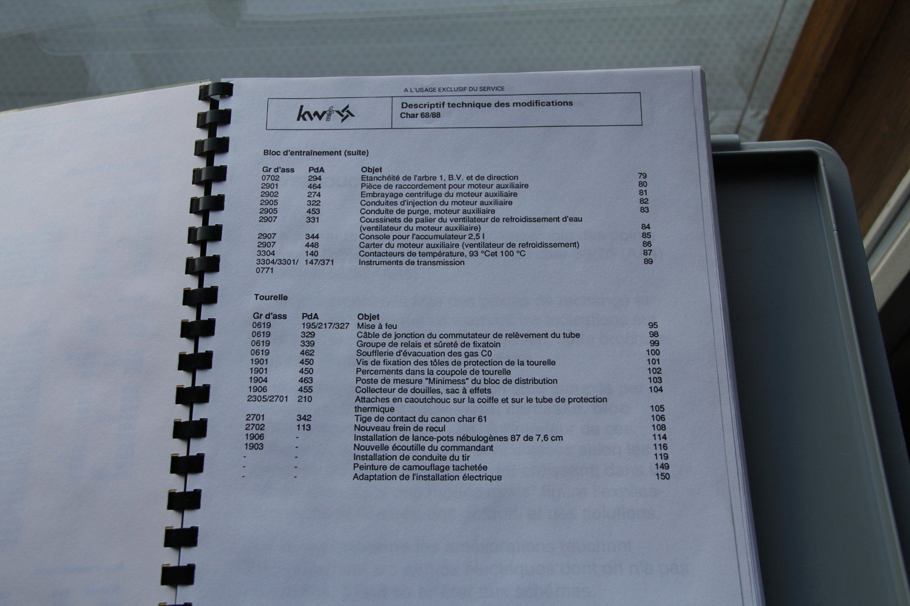 Introduction aux modifications du char 68/88 AA6, k+w Thun (Gebraucht ...