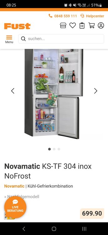Kühlschrank KS-TF 304 NoFrost (Gebraucht) in Mettendorf TG für CHF 260 – nur Abholung auf ...