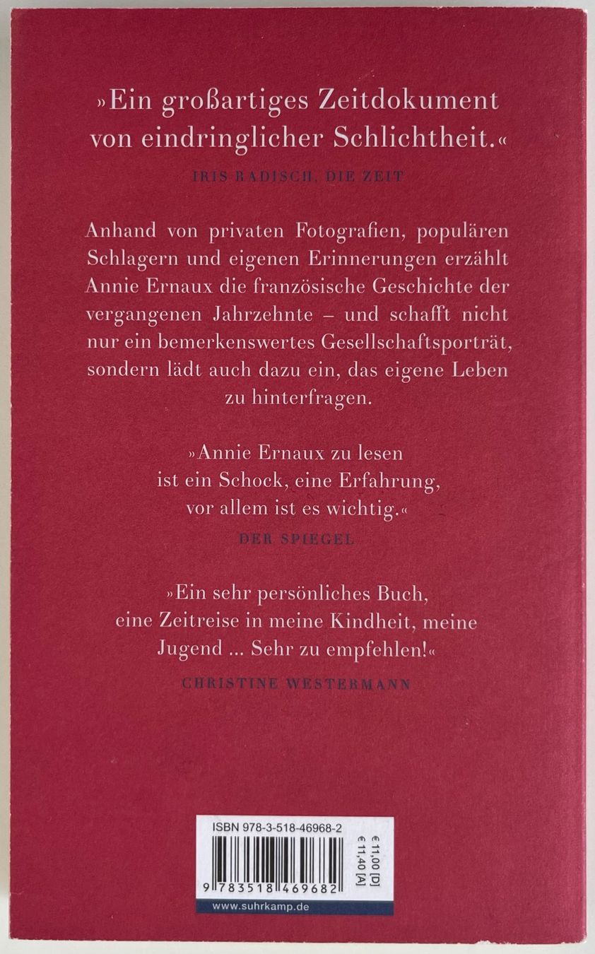Die Jahre – Annie Ernaux – Autobiografie – TB – neuwertig (Neu (gemäss ...
