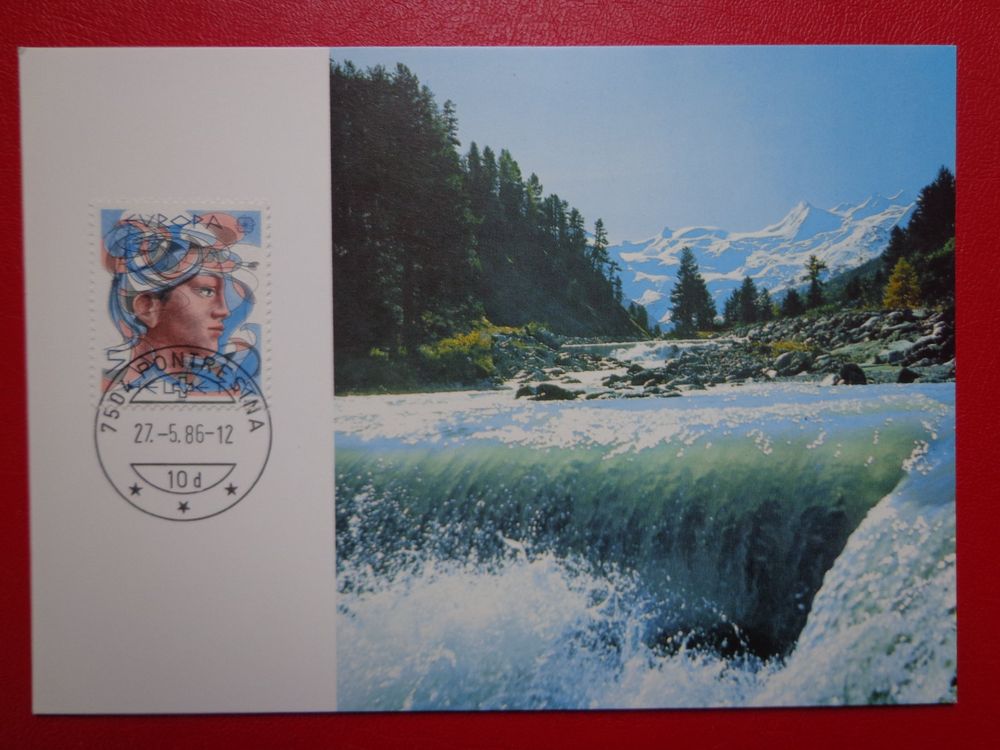 Maximumkarte MK 27.5.1986 EUROPA Rosegtal/Pontresina (Neu (gemäss Beschreibung)) in Le Locle für ...